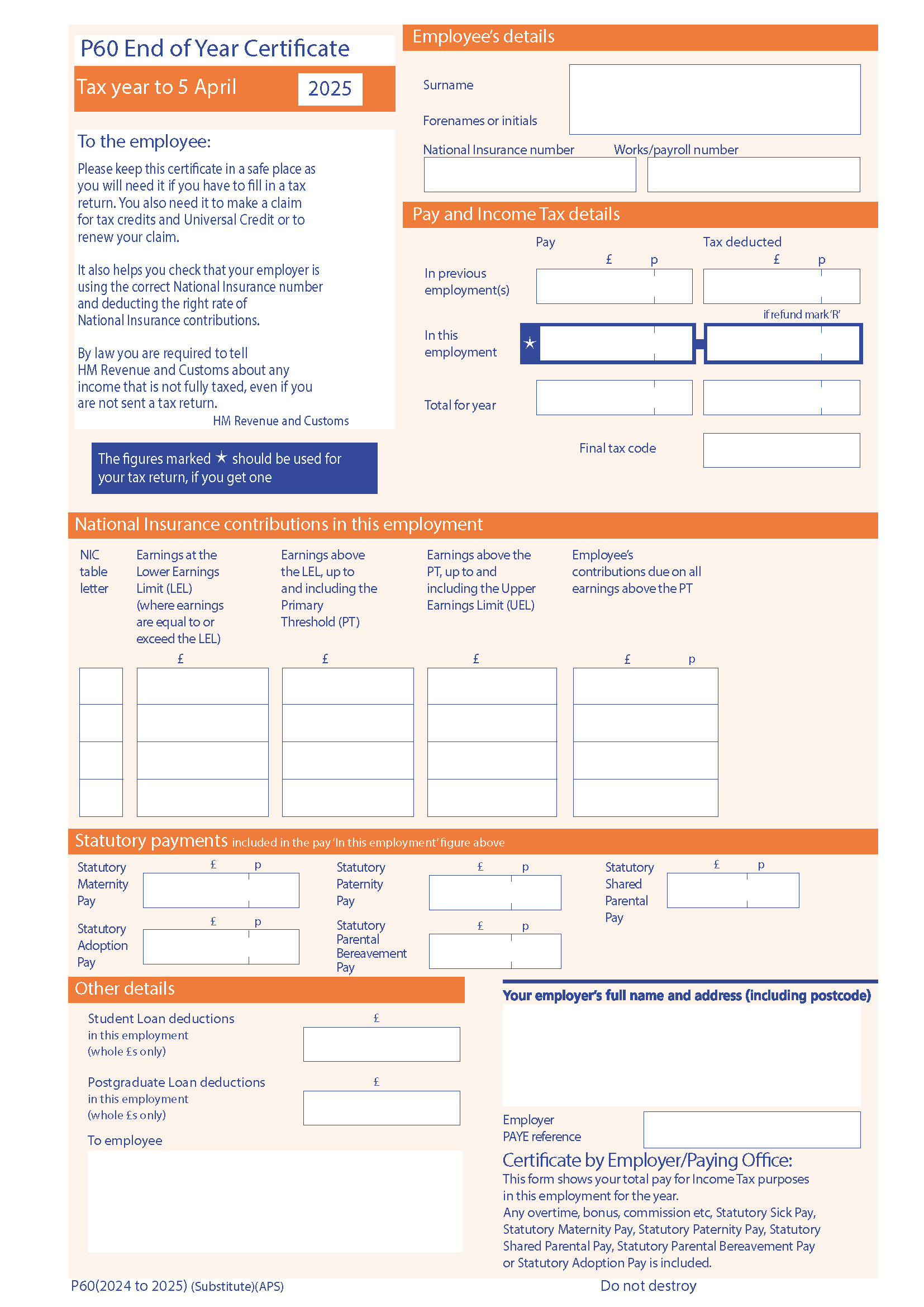 HMRC Format Single Sheet P60 Portrait For 2025 26 Hague Direct HMRC Format Single Sheet P60 Portrait For 2025 26 Hague Direct